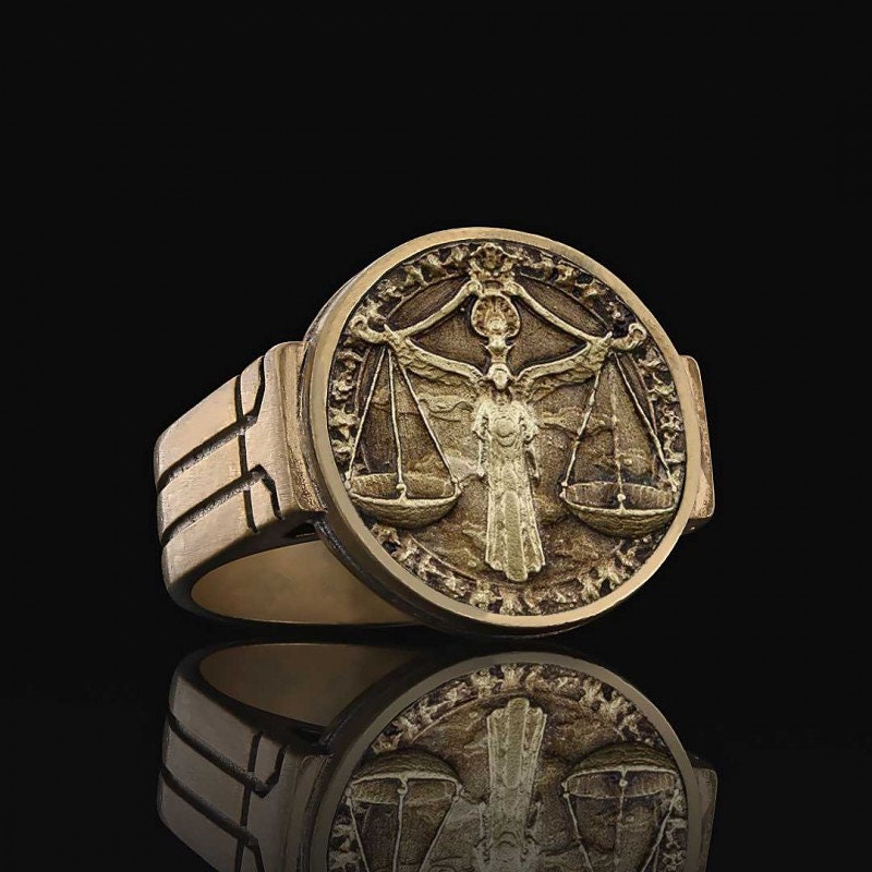 Libra Zodiac Silver Ring Zodiac Ring Birthday Gift - Etsy