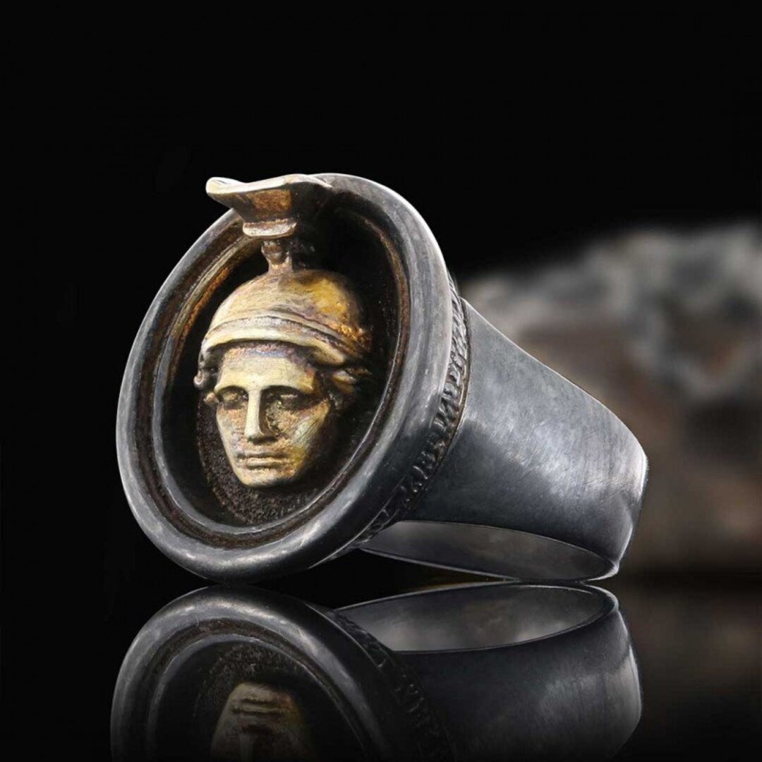 Silver Ancient Greek Ring, Athena Ring, 925K Sterling Silver Greek Ring ...