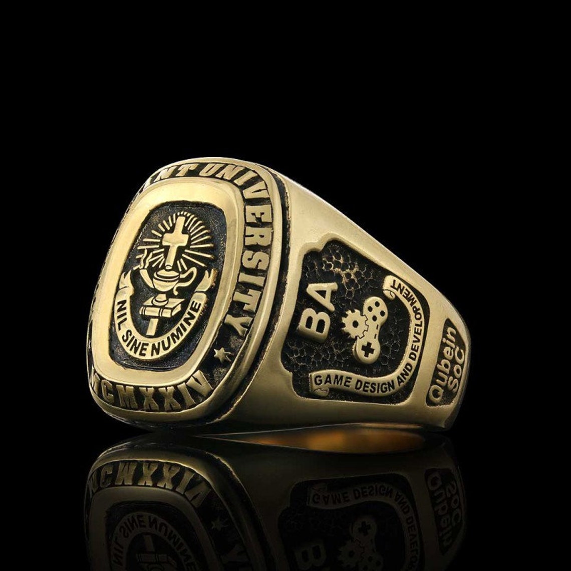 Silver Personalized Graduation Ring 925K Silver Custom - Etsy