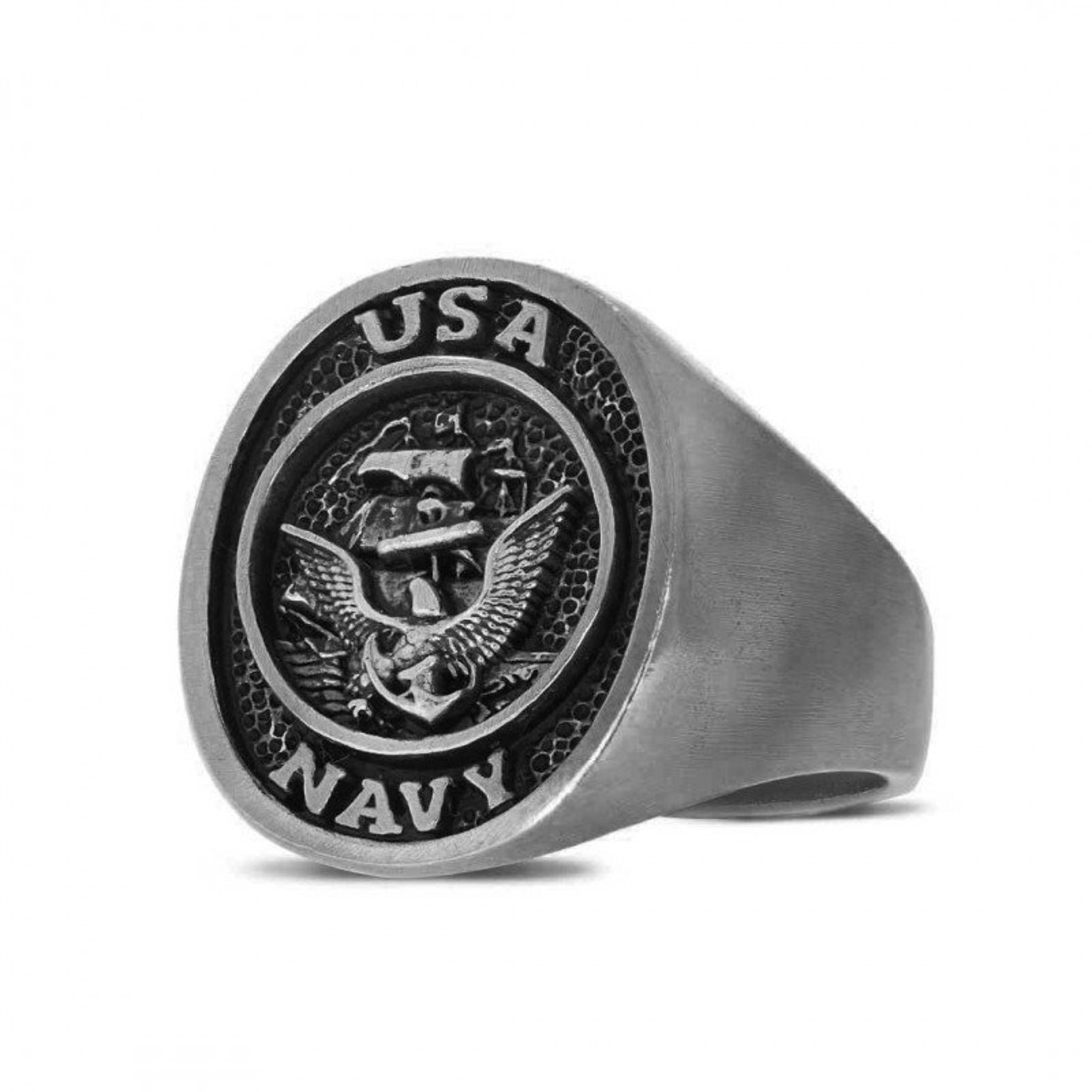 US Navy Eagle Embossed Ring USA Eagle Ring Silver Military - Etsy