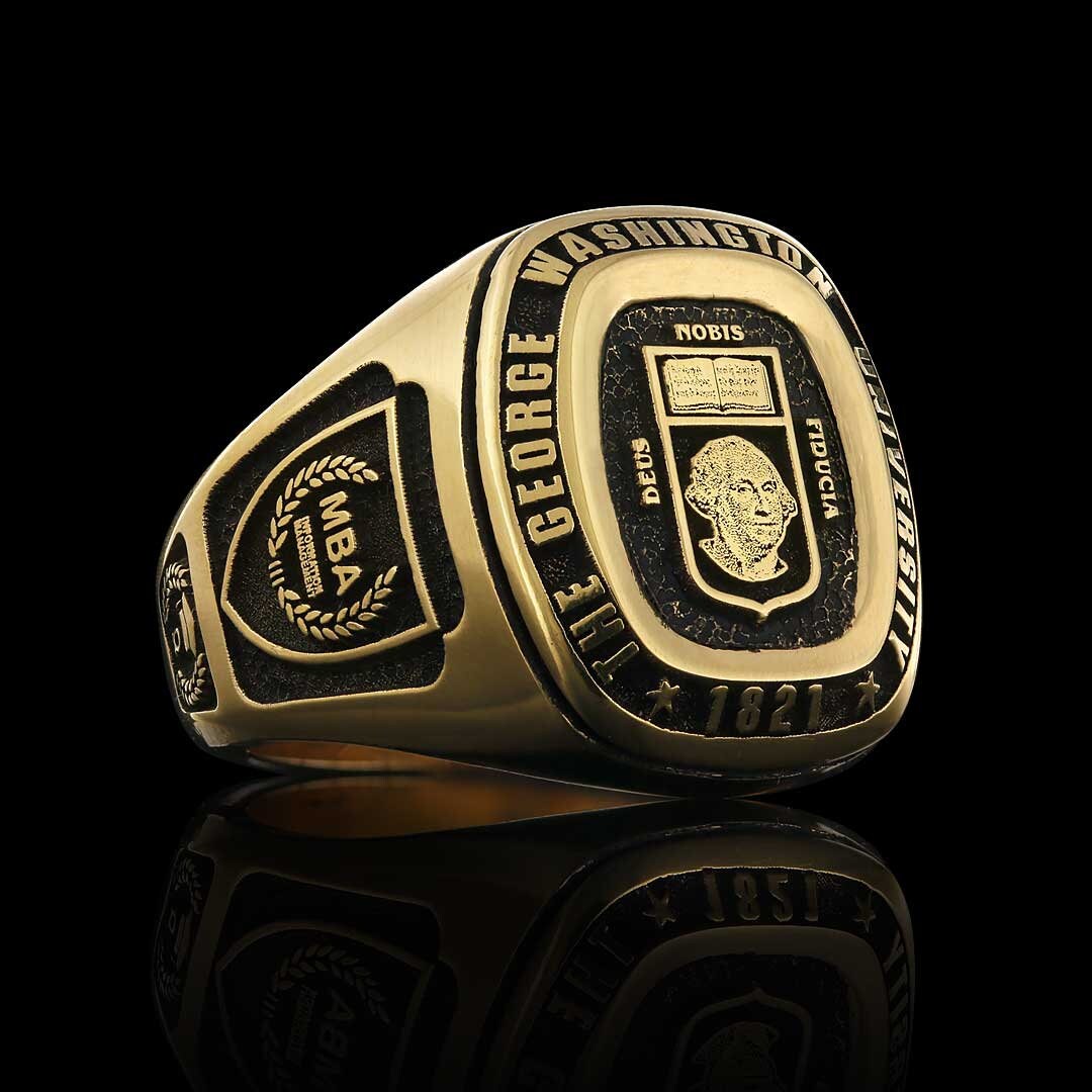 Silver Personalized College Class Ring, High School Class Ring, Silver ...