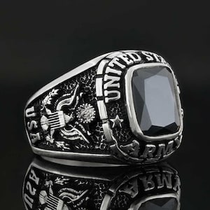United States Army Ring, Silver US Army Ring, US Eagle Ring, US ...