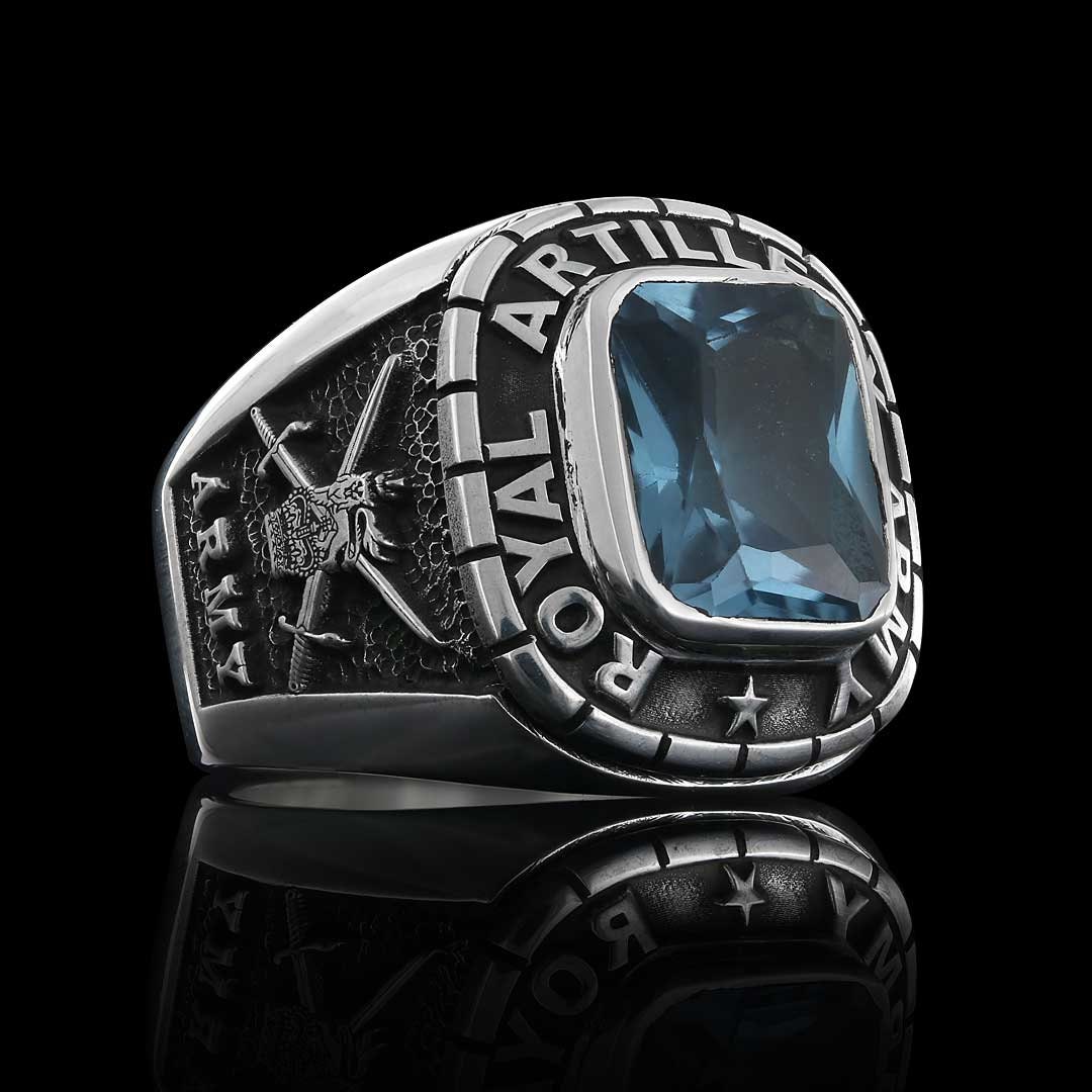 Customized Army Ring, Silver Royal Artillery Army Ring, UK Army Ring ...