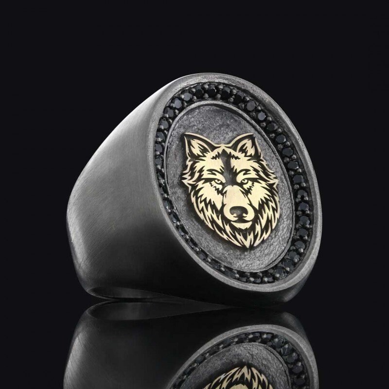 Wolf Silver Ring Wolf Design 925 Sterling Silver Ring - Etsy