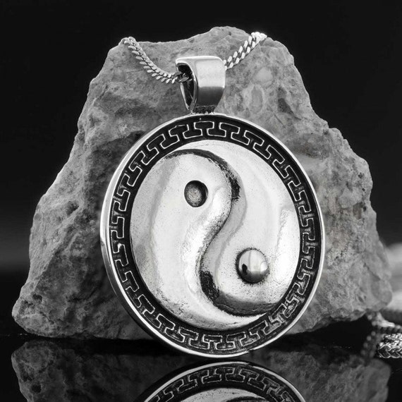 Silver Yin and Yang Pendant Tai Chi Symbol Necklace Tao | Etsy