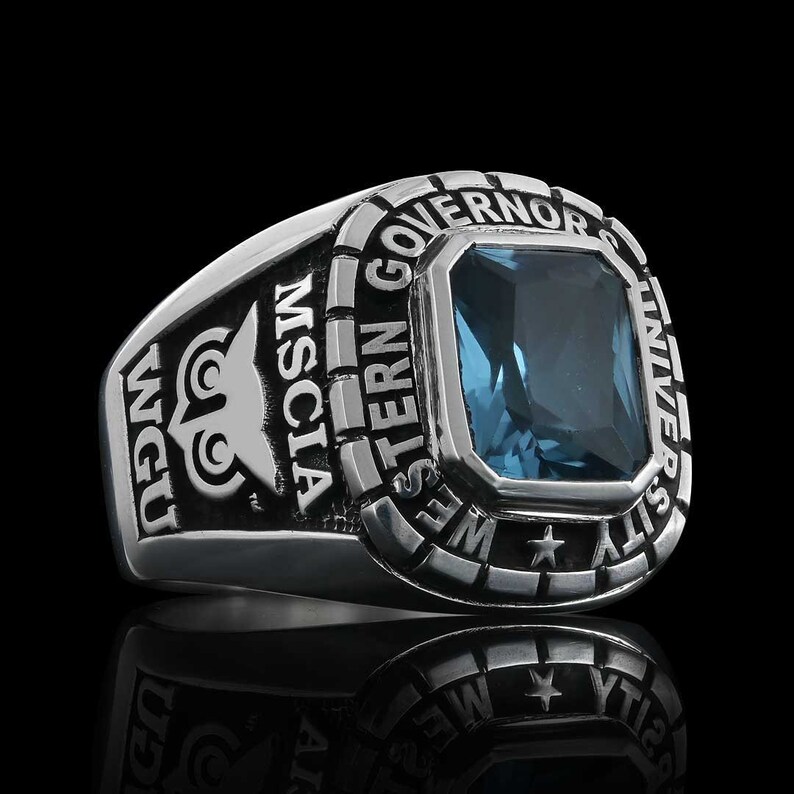 Silver Custom College Class Ring Personalized College Ring - Etsy