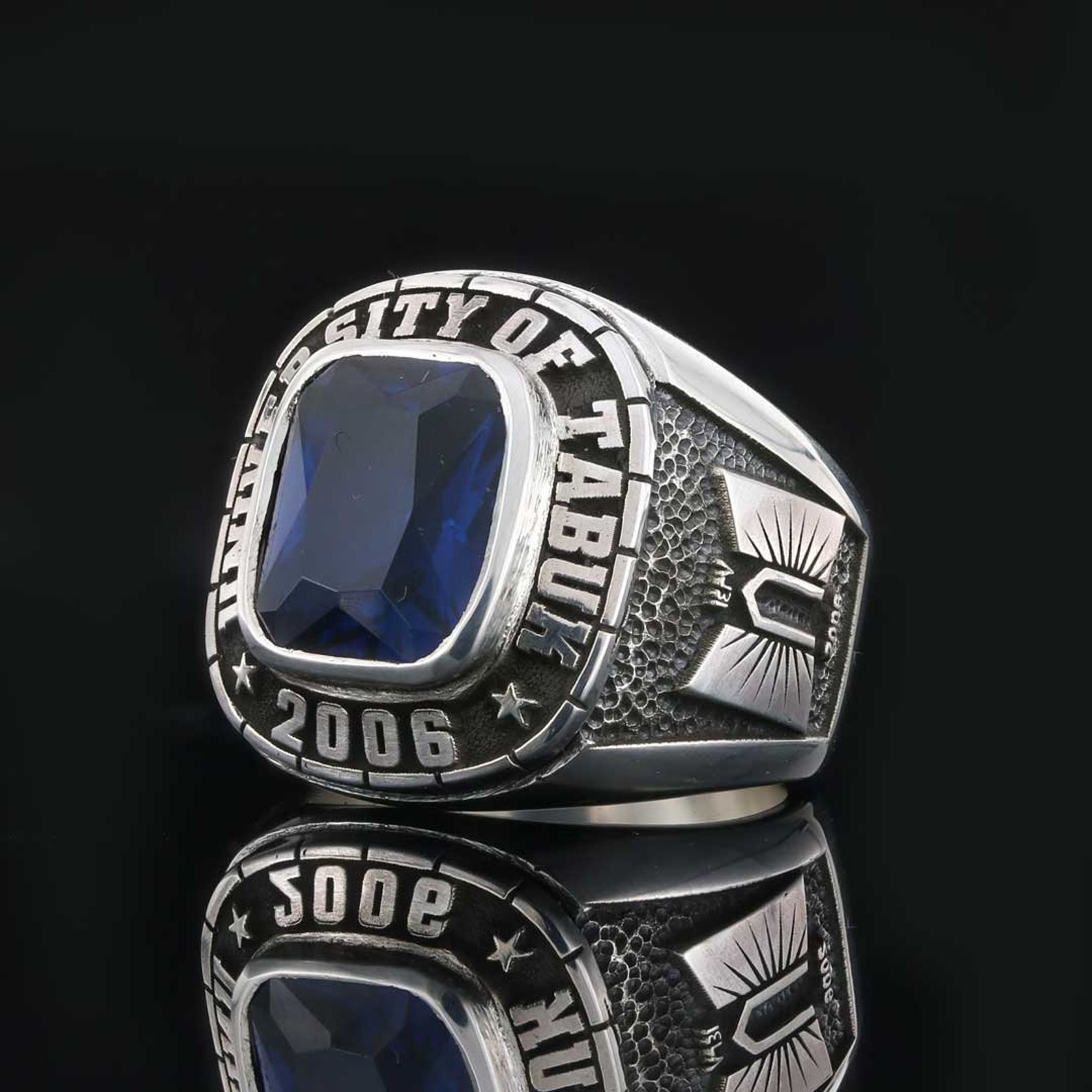 Silver Class Ring Customizable College Ring Signet School - Etsy