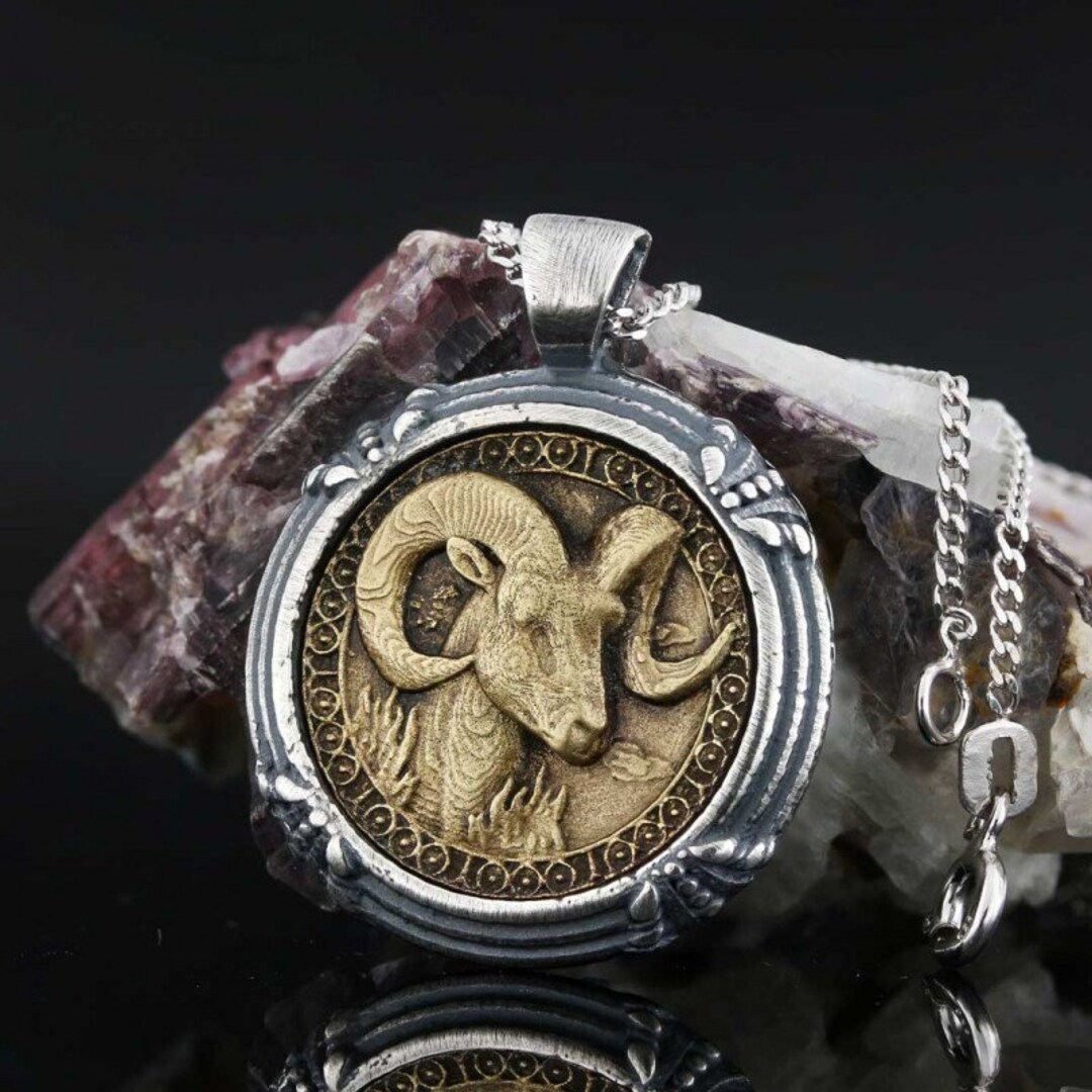 Aries Zodiac Silver Pendant - Aries Necklace - Aries Zodiac Birthday ...