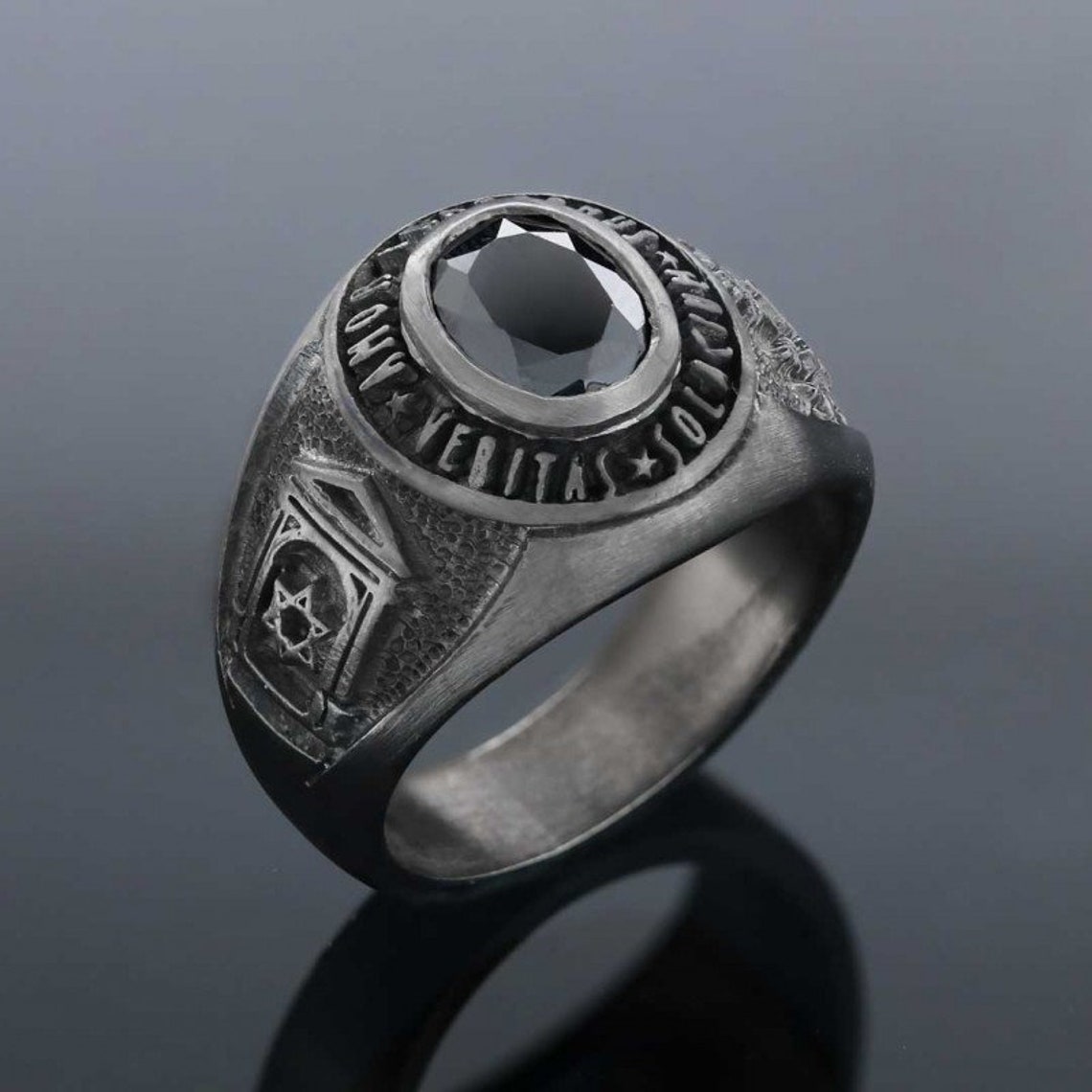 Star of David Masonic Ring Silver Masonic Ring Customized - Etsy