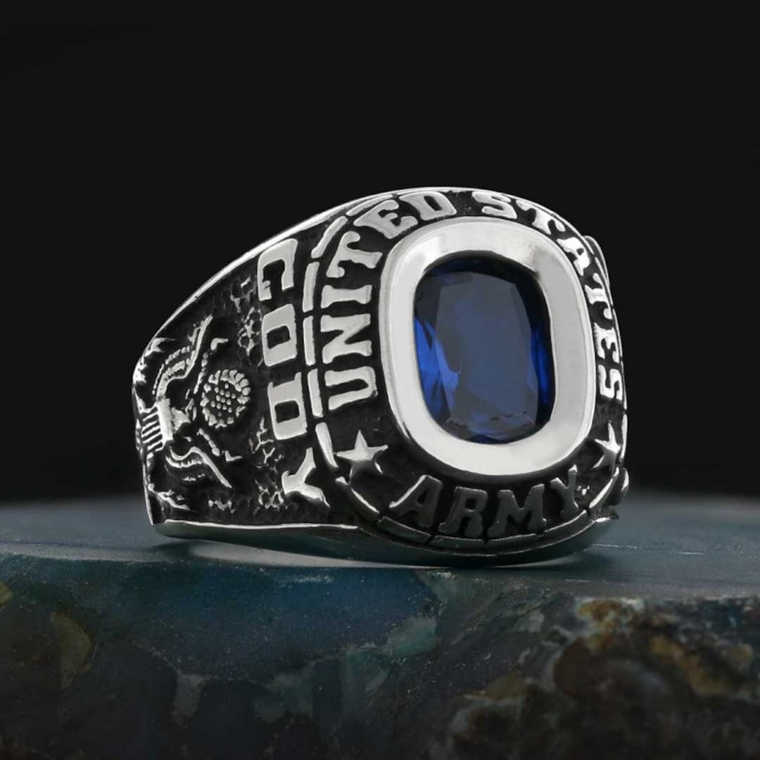 Customized United States Army Ring, Silver US Army Ring, US Eagle Ring ...