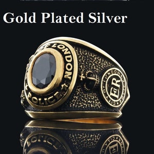 925 Sterling Silver Signet Ring, Logo Ring, Police Gift, Gift for Men ...