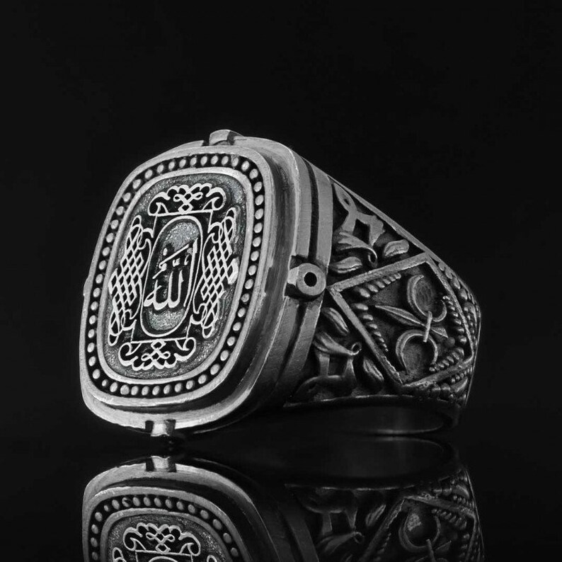 Allah Islamic Ring Silver Islamic Jewelry Islam Ring - Etsy