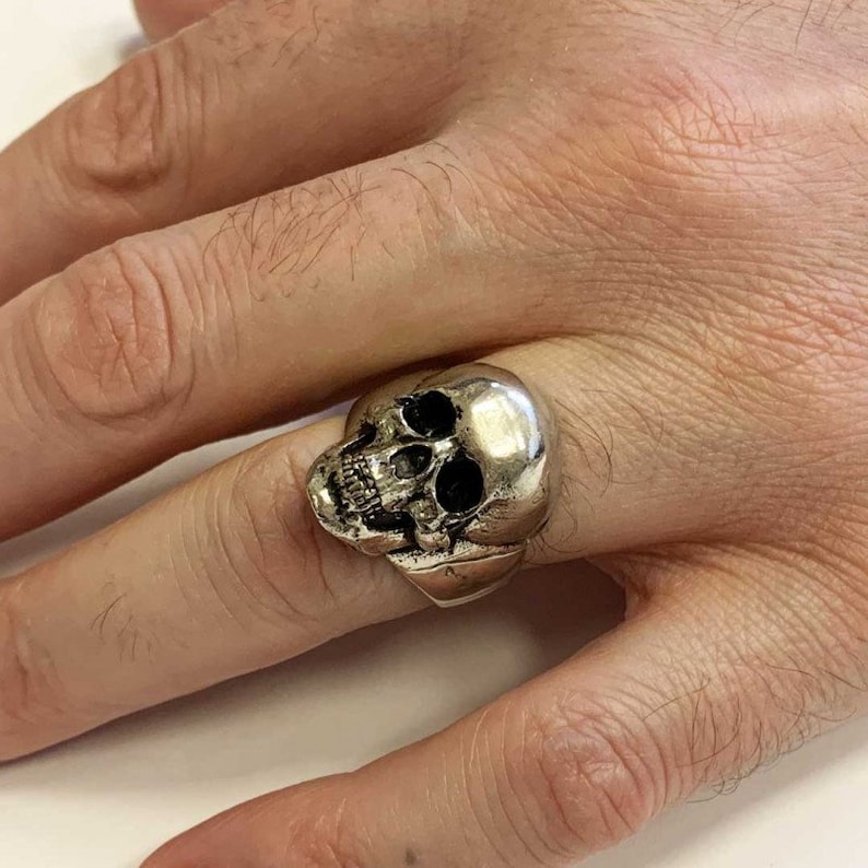 Gothic Skull Ring Silver Skull Ring Gothic Silver Skull | Etsy