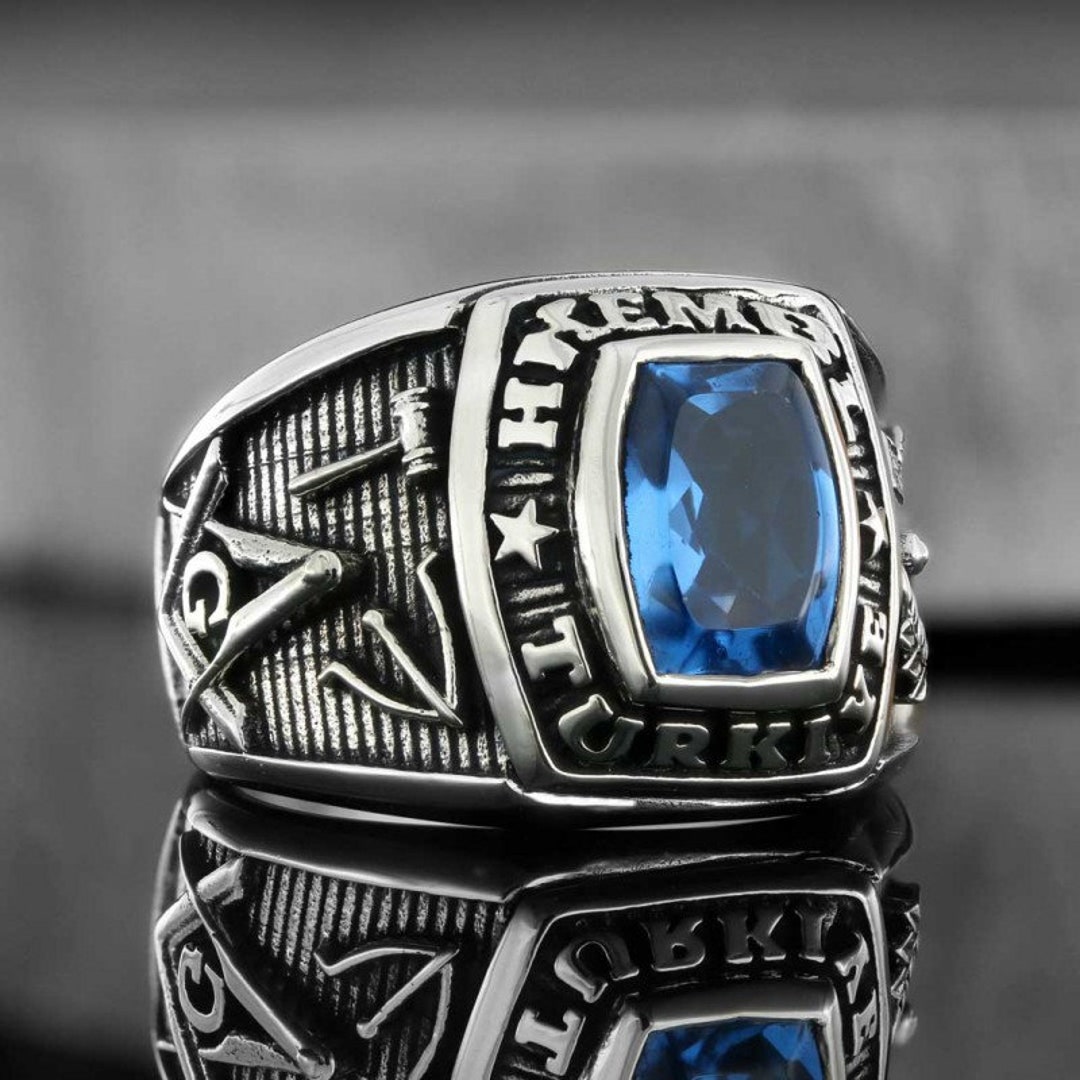 Silver Masonic Ring, Customized Masonic Ring, Personalized Masonic Ring ...