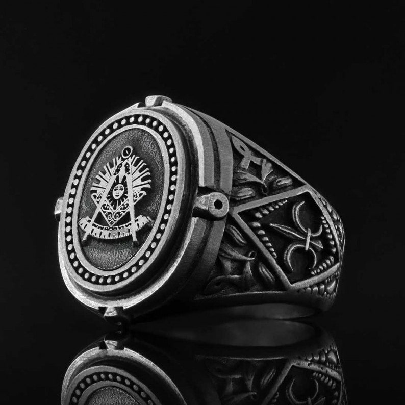 Past Master Masonic Ring, Sterling Silver Customized Masonic Ring ...