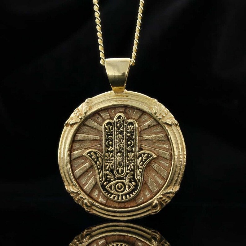 Sterling Silver Hamsa Hand of God Pendant 925K Sterling - Etsy