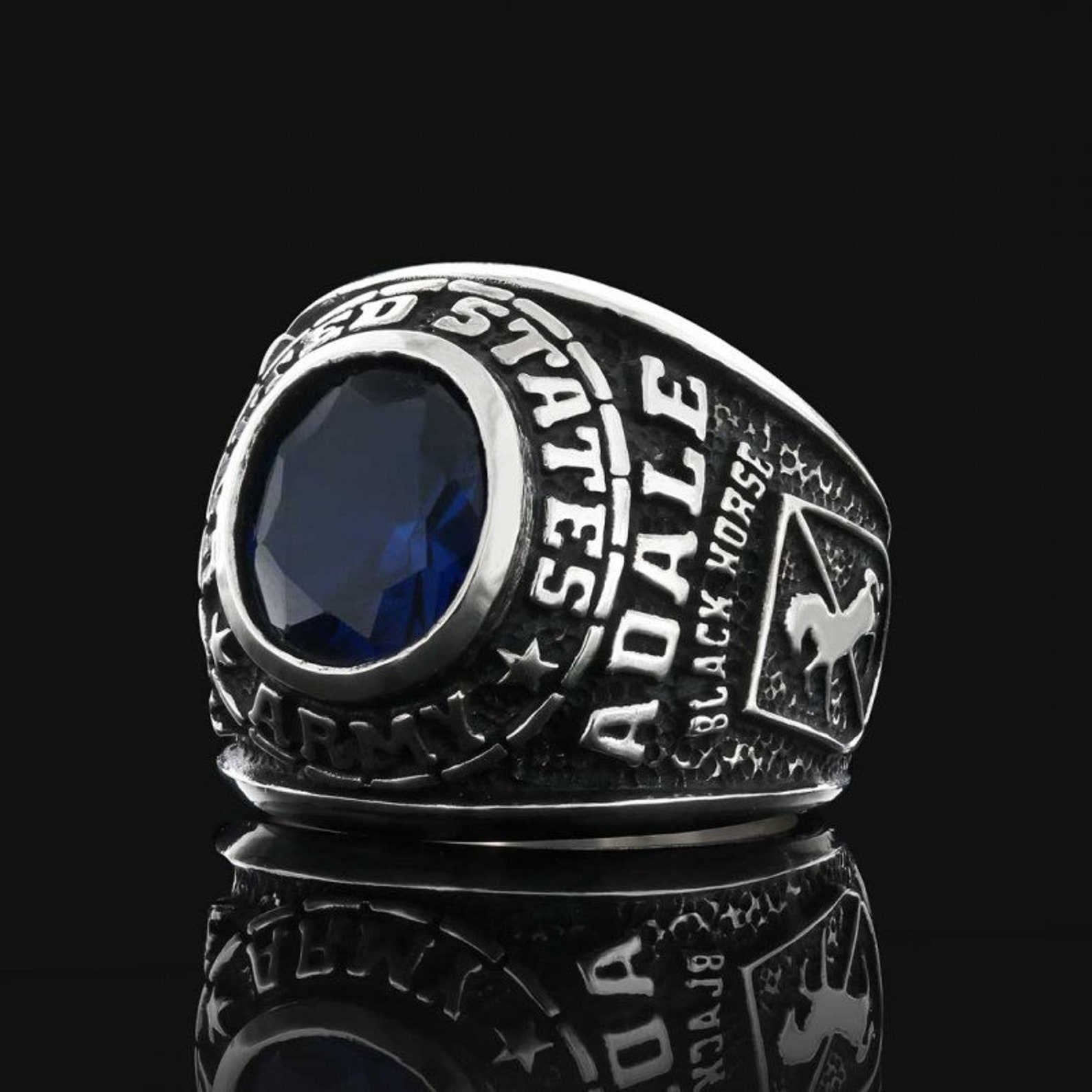 Personalized United States Army Ring Silver US Army Ring US - Etsy