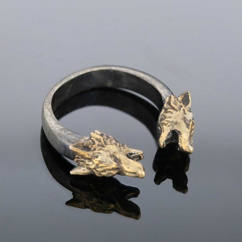 WOLF BAND RING Silver Wolf Band Ring Wolf Ring Sterling - Etsy