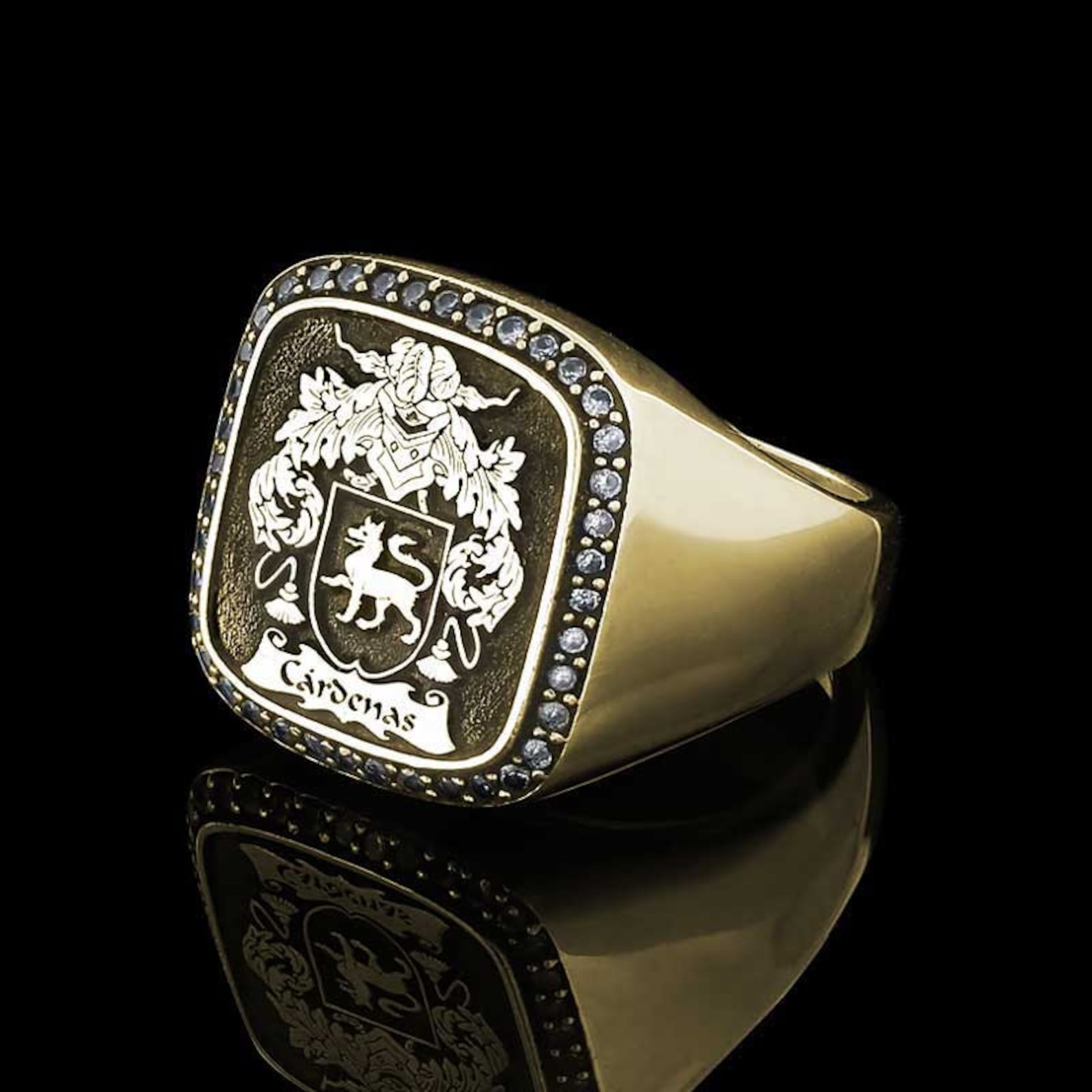 925K Silver Family Crest Rings Coat of Arms Signet Ring | Etsy