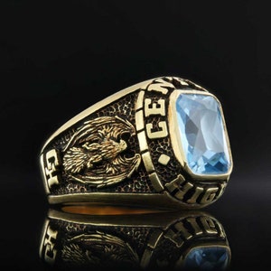 Silver Custom College Class Ring, School Ring,signet Ring, Graduation ...