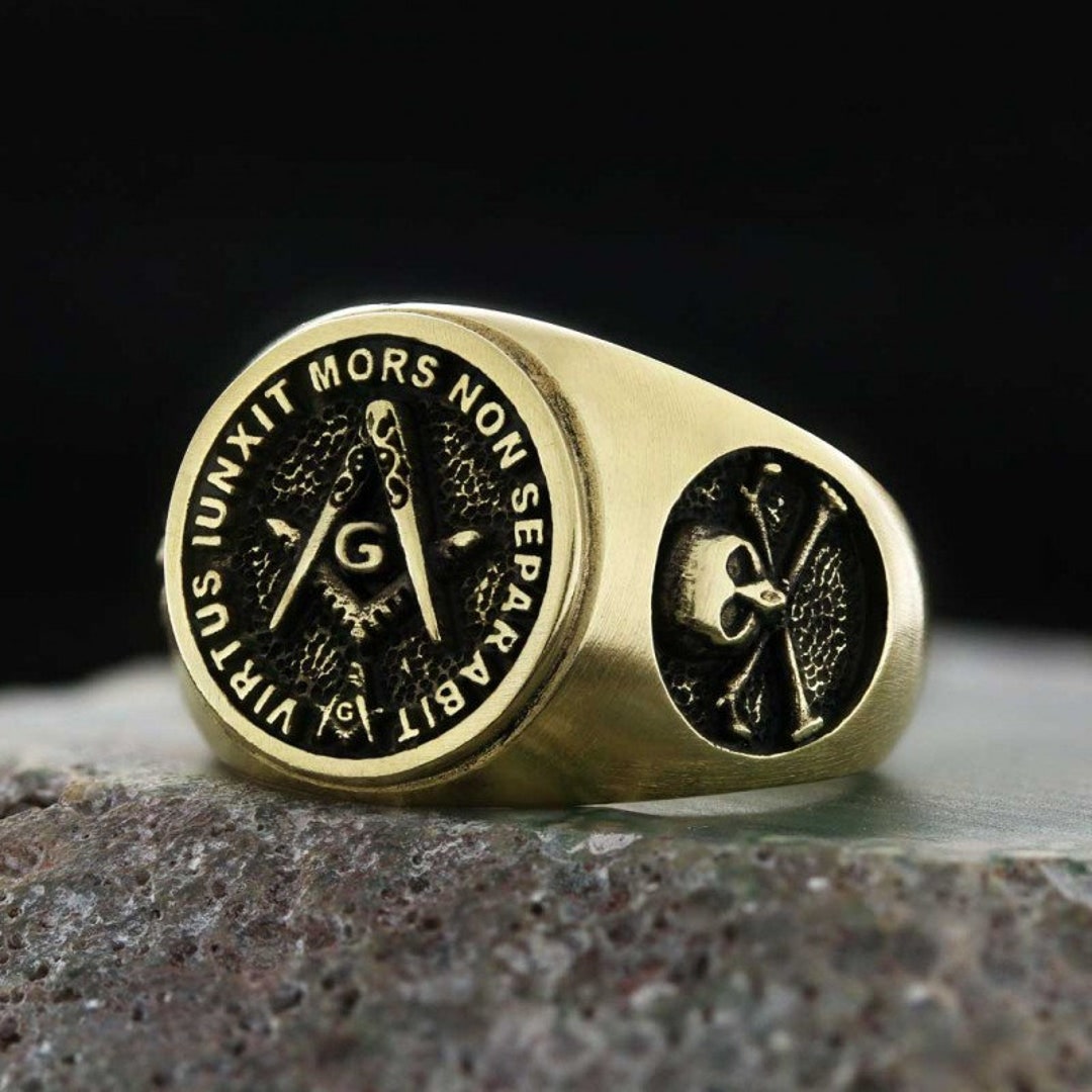 Skull and Bones Masonic Ring, Sterling Silver Customized Masonic Ring ...
