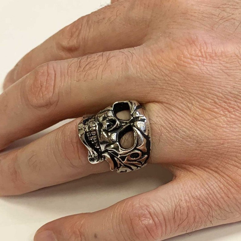 Filigree Skull Ring Silver Filigree Skull Jewelry Silver | Etsy