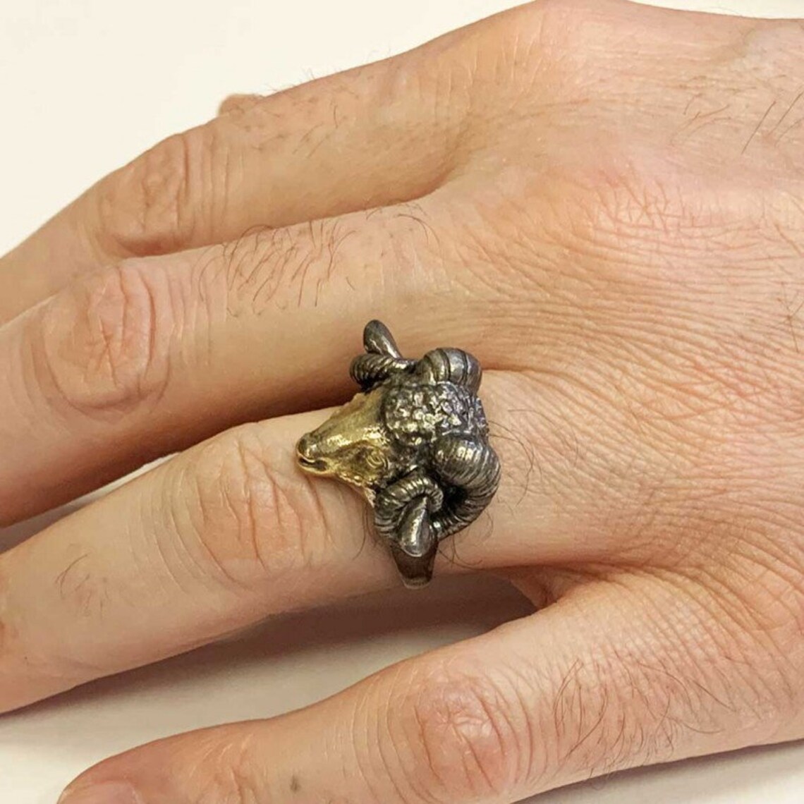Silver Ram Ring Sterling Silver Ram Ring Ram Design Jewelry | Etsy