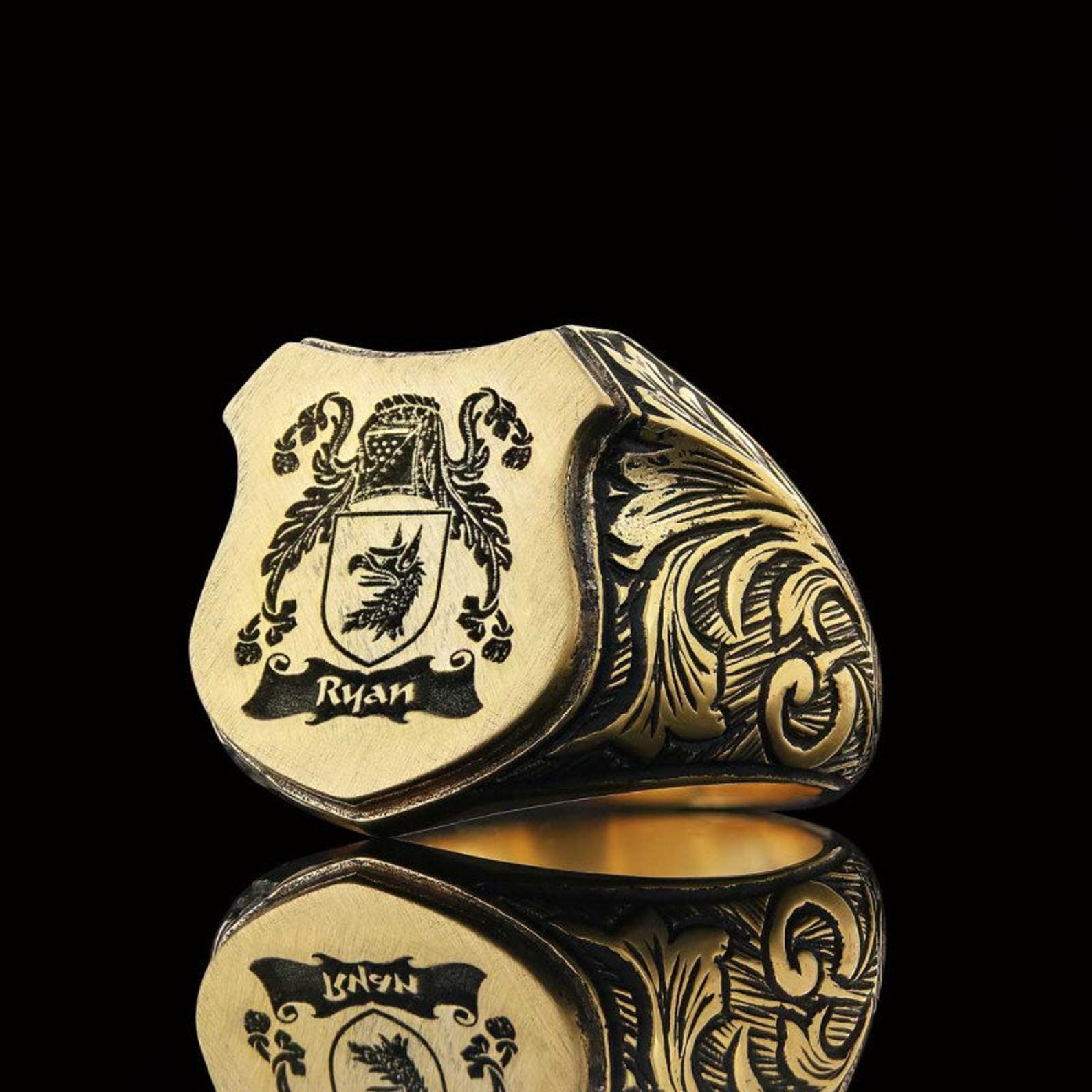 Coat of Arms Signet Ring Family Crest Rings Crest Ring | Etsy