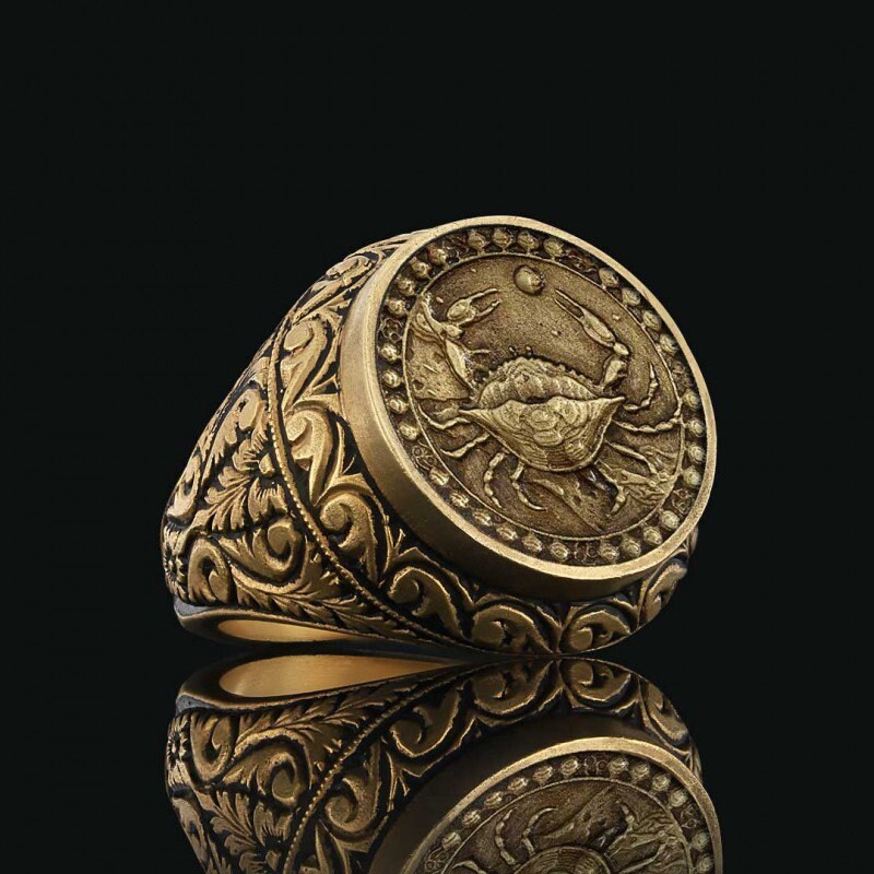 Cancer Zodiac Silver Ring Cancer Ring Birthday Gift | Etsy