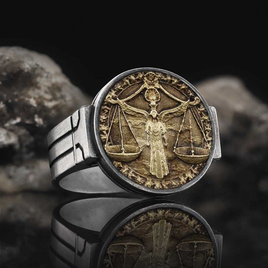 Libra Zodiac Silver Ring - Zodiac Ring - Birthday Gift - Sterling ...