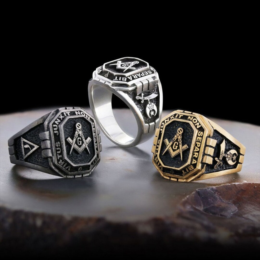 Customized Masonic Ring, Sterling Silver Masonic Ring, , Personalized ...