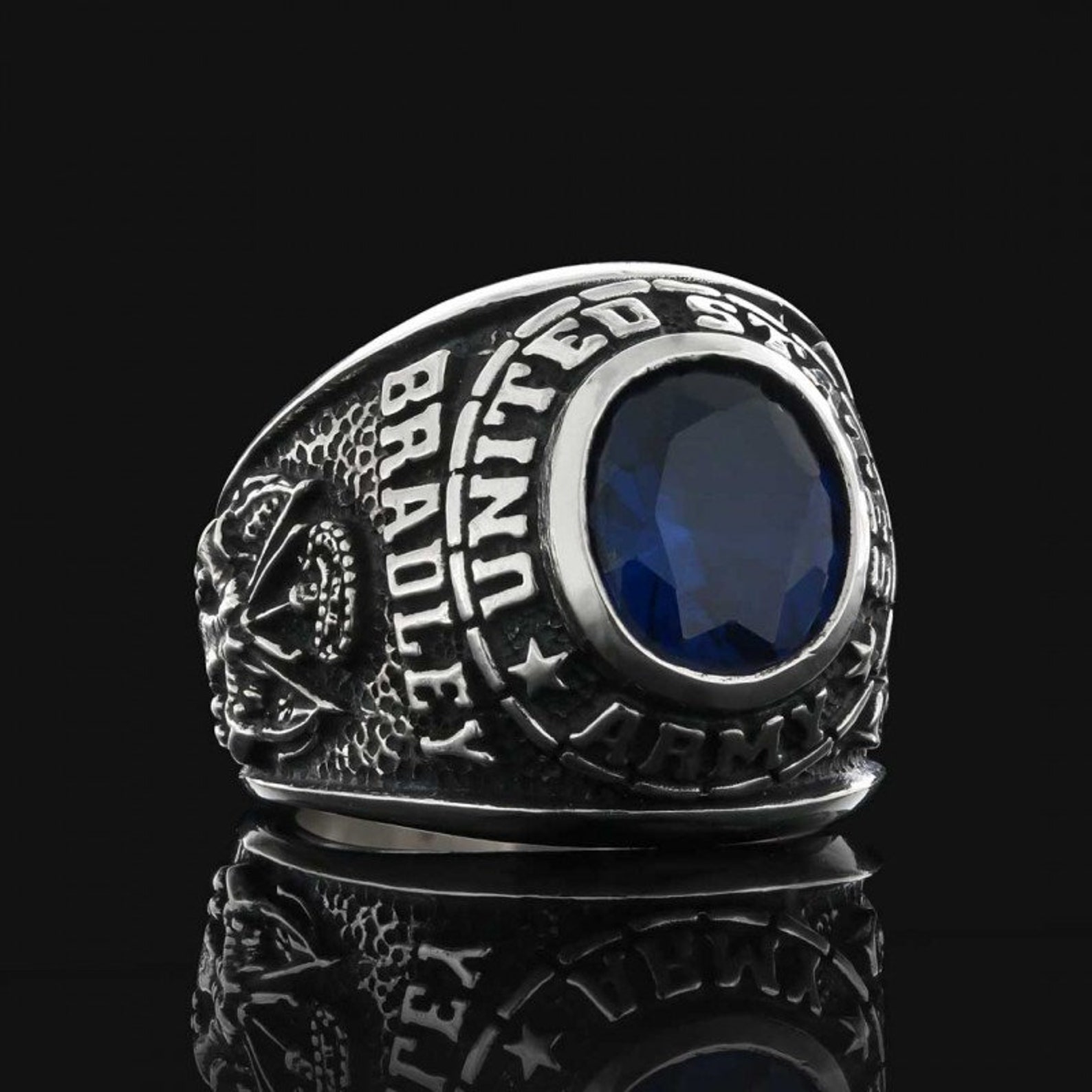 Personalized United States Army Ring Silver US Army Ring US - Etsy