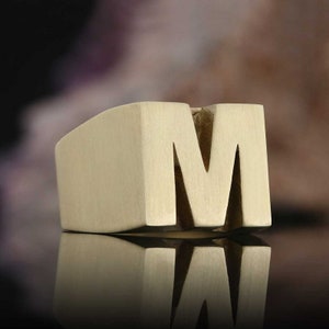 925 Sterling Silver Letter Ring, Letter M Ring, A-Z Initial Ring ...