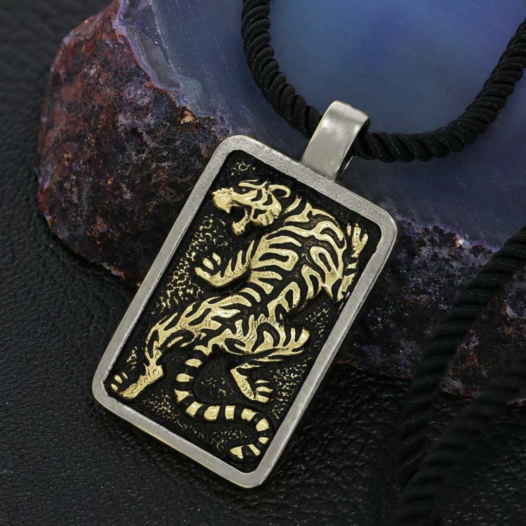 Sterling Silver Wild Tiger Necklace, Silver Tiger Pendant, Animal Gift ...
