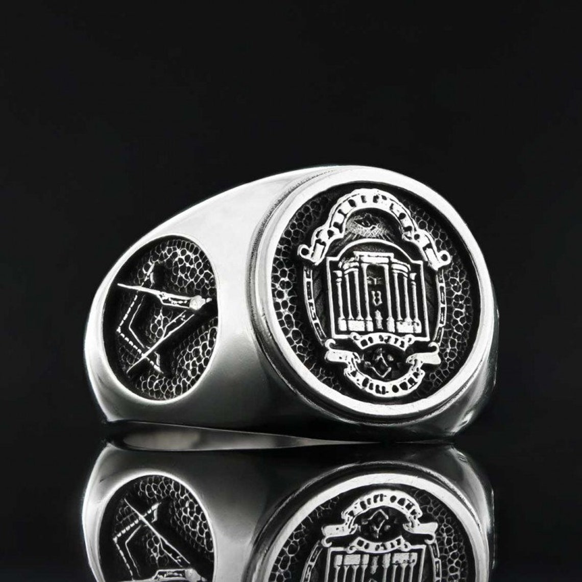 Sterling Silver Mason Ring, Masonry Silver Ring, Special Masonic Lodge ...