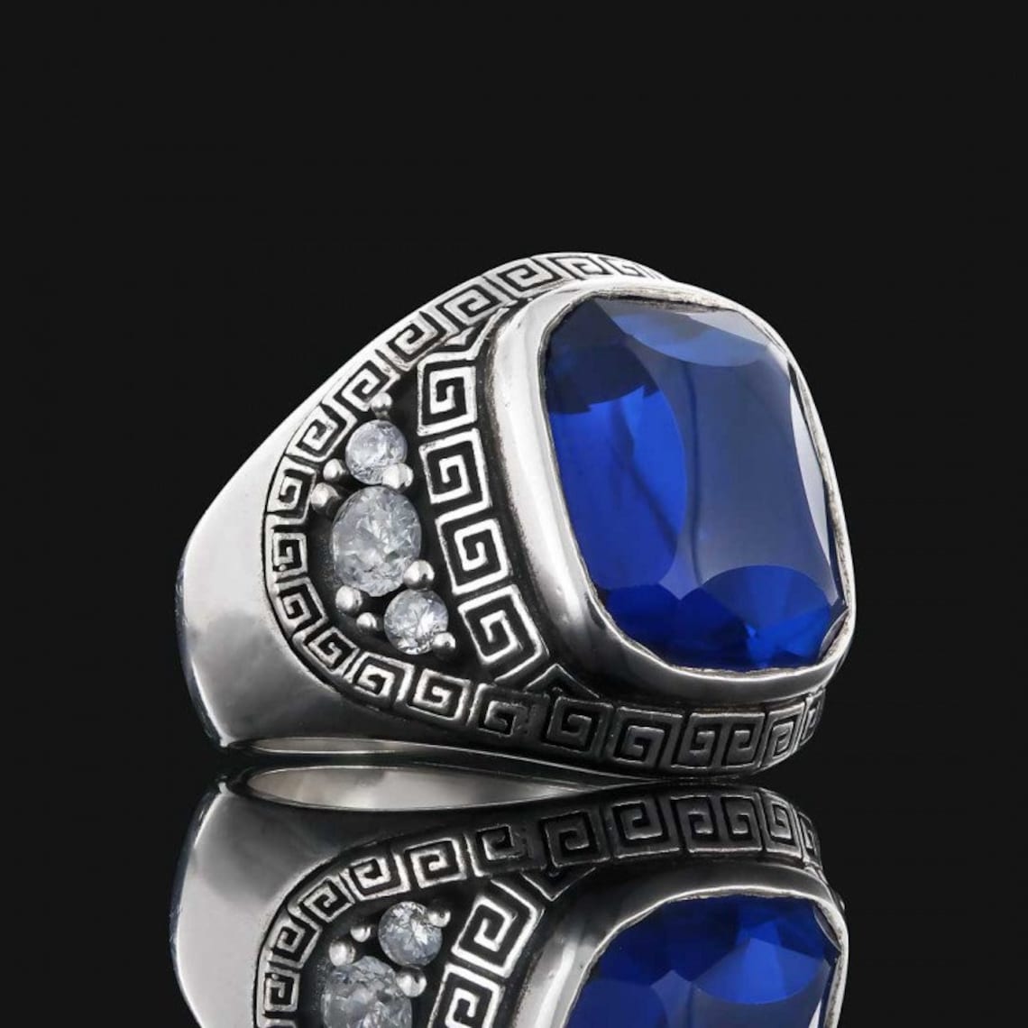 925 Sterling Silber Herren Ring mit Stein Silber Onyx Stein - Etsy.de