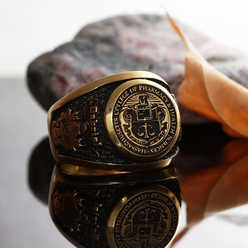 Silver Custom College Class Ring, School Ring,signet Ring, Graduation ...