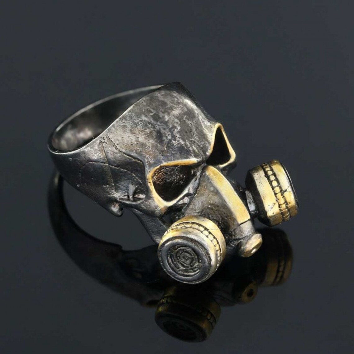 Survivor Skull Ring Silver Face Mask Ring Silver Gas Mask | Etsy