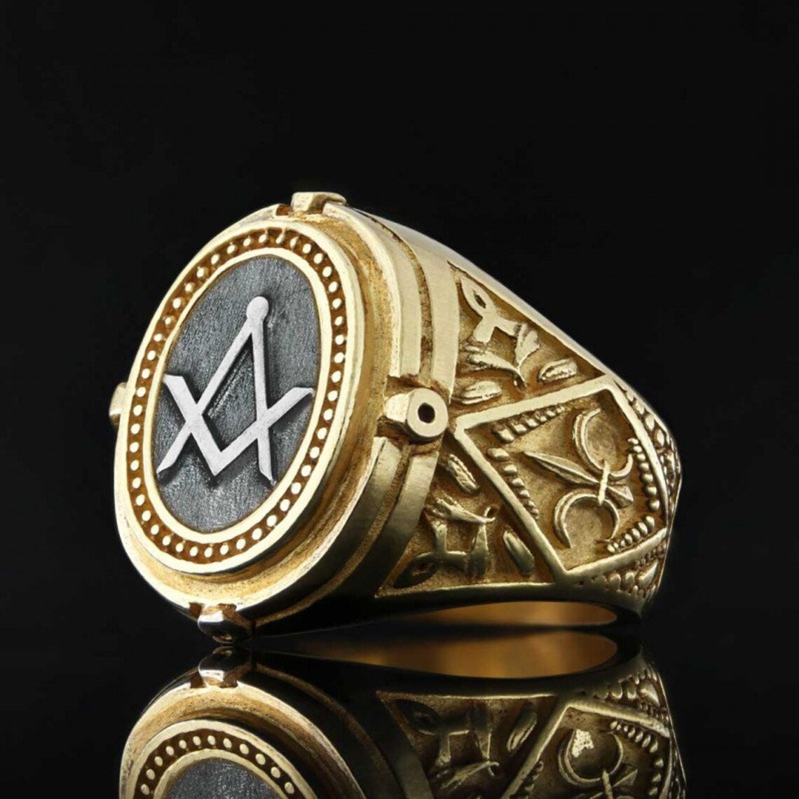 Lodge Masonic Ring Sterling Silver Customized Masonic Ring - Etsy