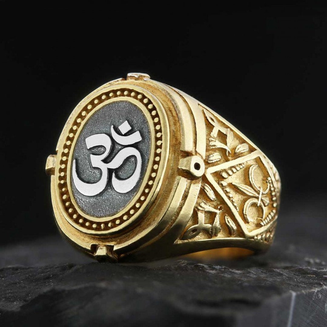 Silver Hinduism Ring, Sterling Silver OM Ring, Buddha Ring, Hindu Ring ...