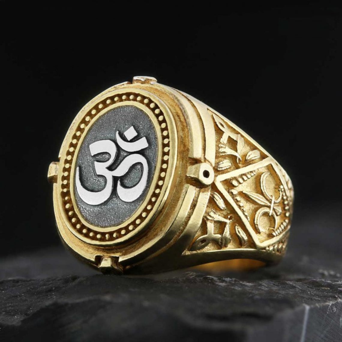 Silver Hinduism Ring Sterling Silver OM Ring Buddha Ring - Etsy