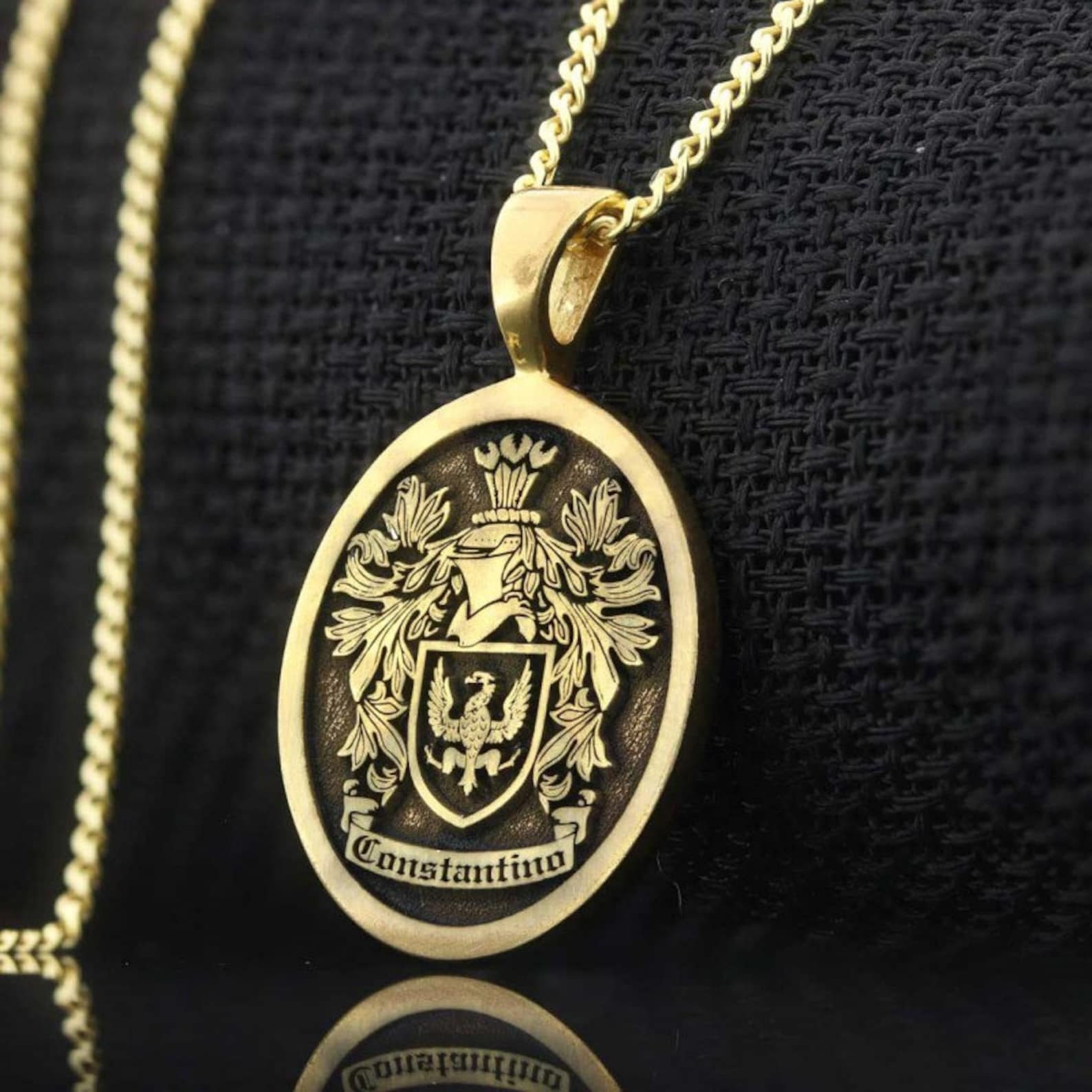 Personalized Family Crest Necklace Gold Custom Coat of Arms - Etsy