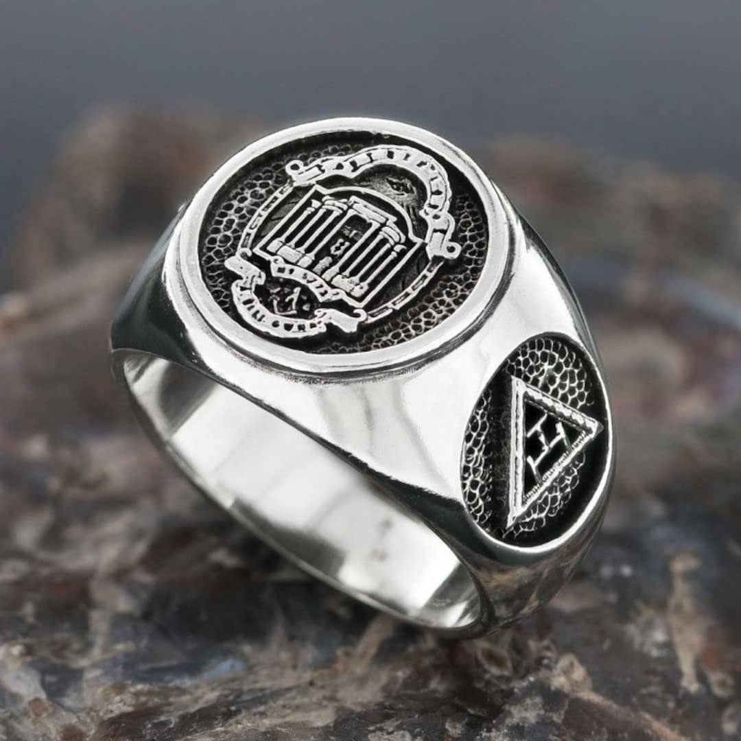 Sterling Silver Mason Ring, Masonry Silver Ring, Special Masonic Lodge ...