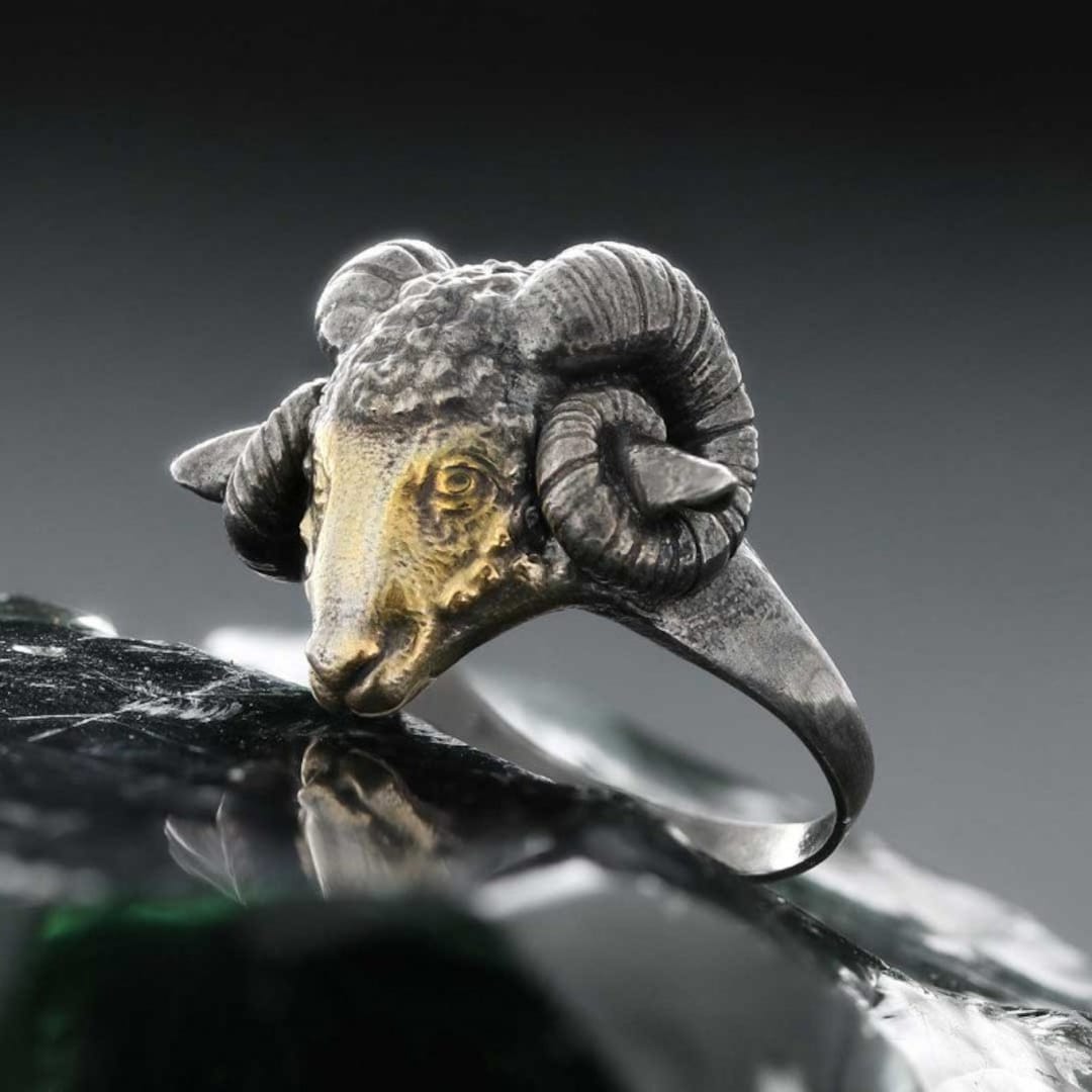Silver Ram Ring, Sterling Silver Ram Ring, Ram Design Jewelry- Fathers ...