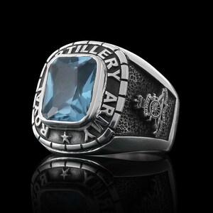 Customized Army Ring, Silver Royal Artillery Army Ring, UK Army Ring ...