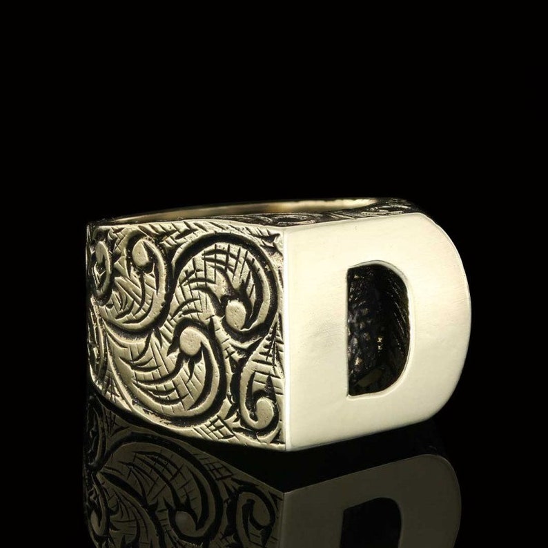 925 Sterling Silver Letter Ring, Letter D Ring, A-Z Initial Ring ...