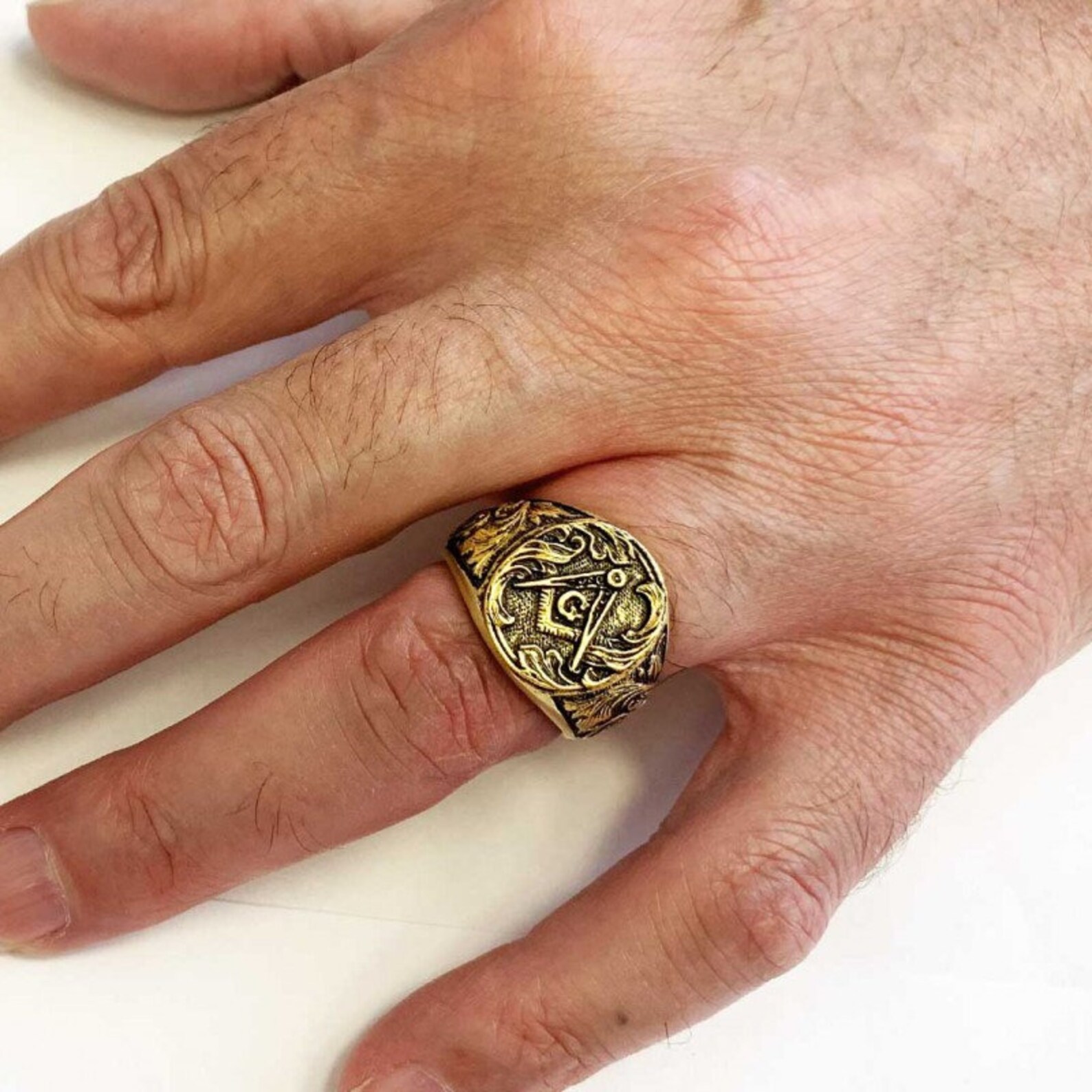 Silver Masonic Compass Round Ring Customized Masonic Ring - Etsy