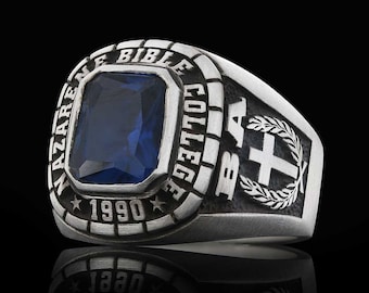 Custom College Class Ring, School Ring, Gold Signet Ring, Silver ...