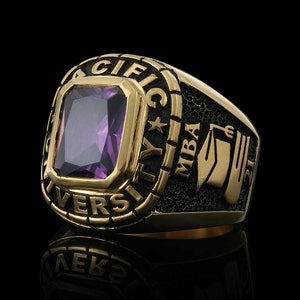 925K Silver Custom College Class Ring, School Ring, Signet Ring ...
