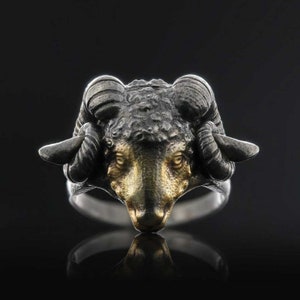 Silver Ram Ring, Sterling Silver Ram Ring, Ram Design Jewelry- Fathers ...